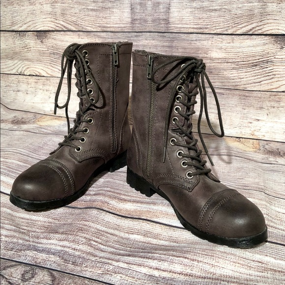 Express | Shoes | Express Army Combat Boots Lace Up Zipper | Poshmark